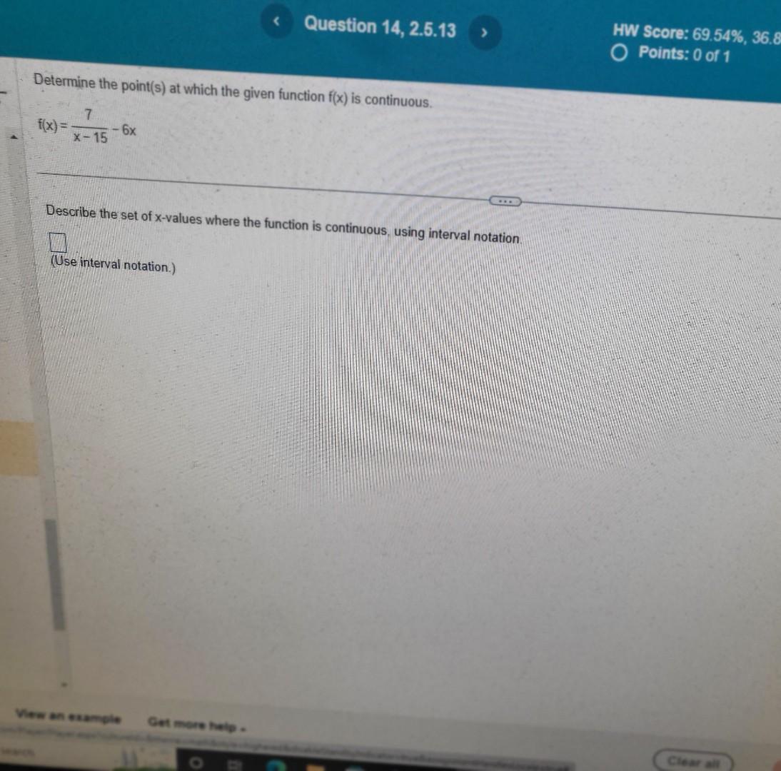 Solved Determine the point(s) at which the given function | Chegg.com