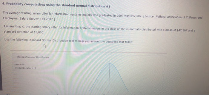 Solved 4. Probability computations using the standard normal | Chegg.com