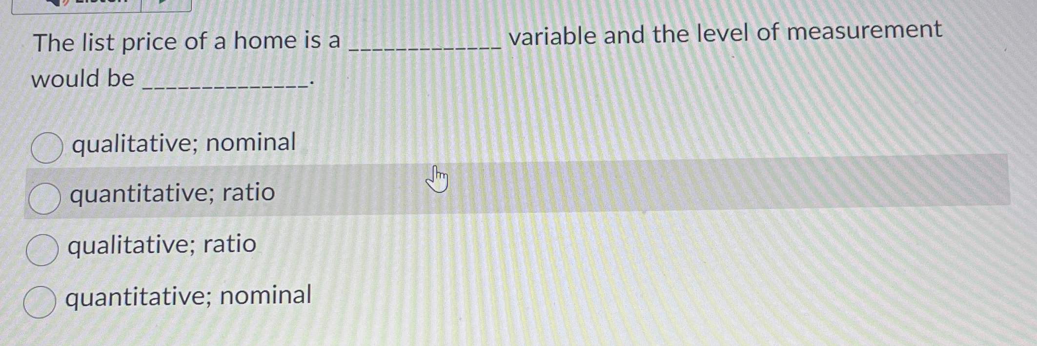 Solved The list price of a home is a ﻿variable and the | Chegg.com