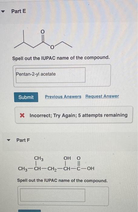 Solved Spell out the IUPAC name of the compound. Part D | Chegg.com