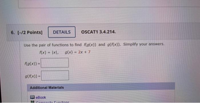 Solved Use the pair of functions to find f(g(x)) and | Chegg.com