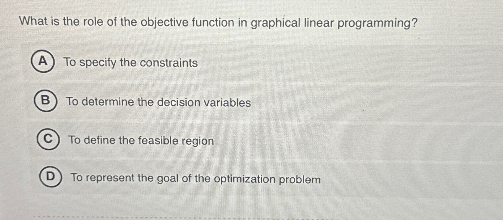 Solved What is the role of the objective function in | Chegg.com