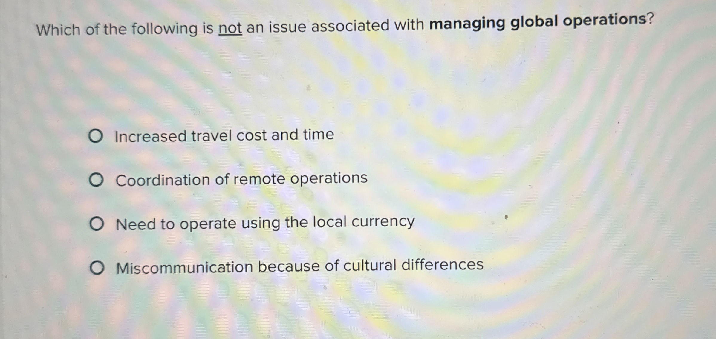 Solved Which of the following is not an issue associated | Chegg.com