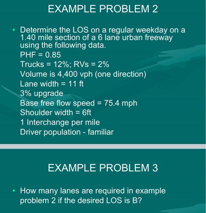 Solved EXAMPLE PROBLEM 2 - Determine the LOS on a regular | Chegg.com