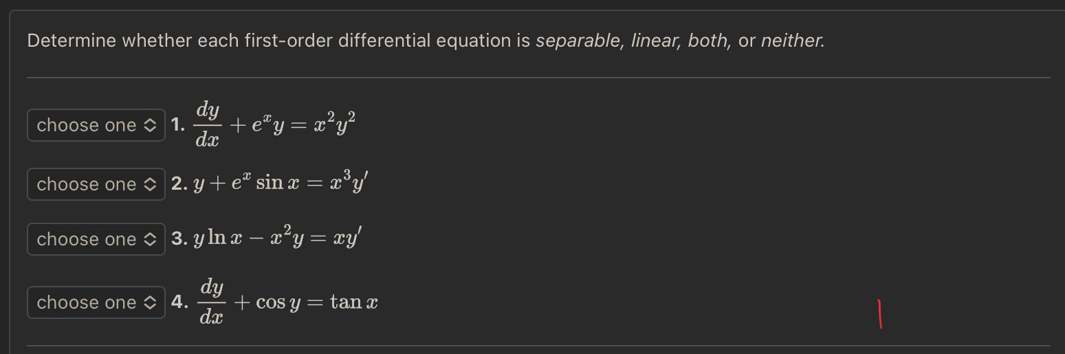Solved Determinar si cada ecuación diferencial de primer | Chegg.com