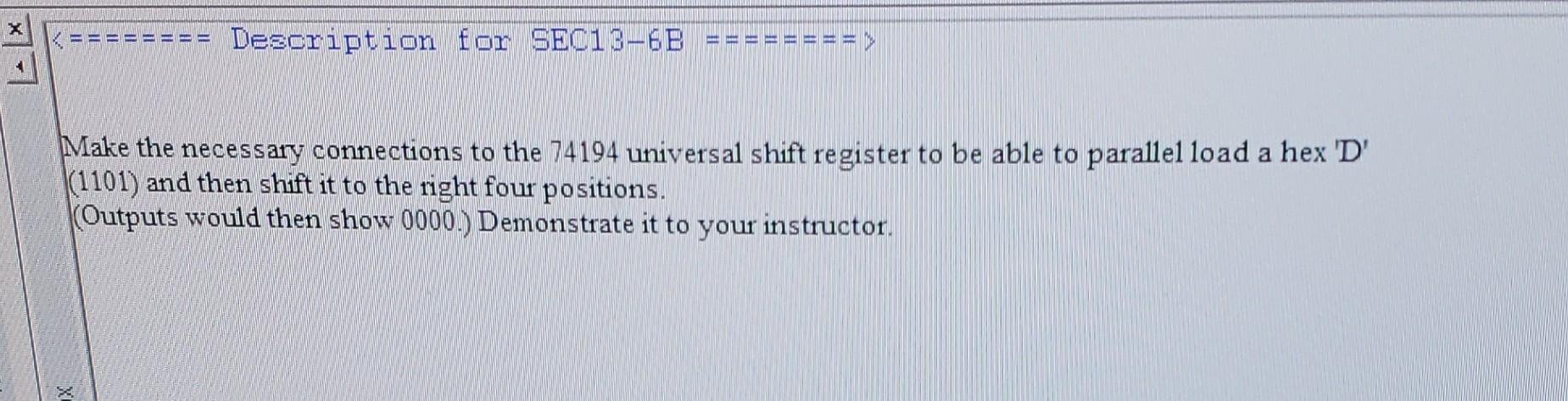 Solved Make the necessary connections to the 74194 universal | Chegg.com