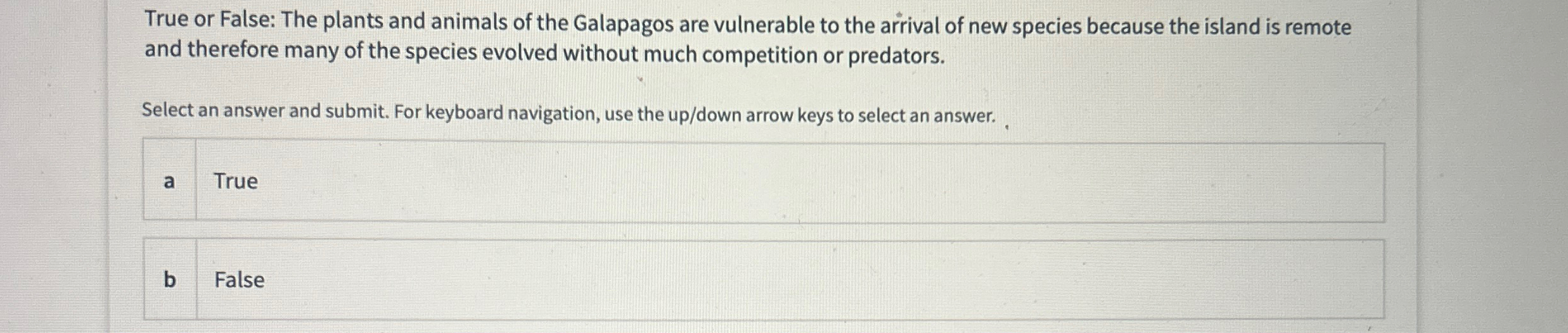 Solved True or False: The plants and animals of the | Chegg.com