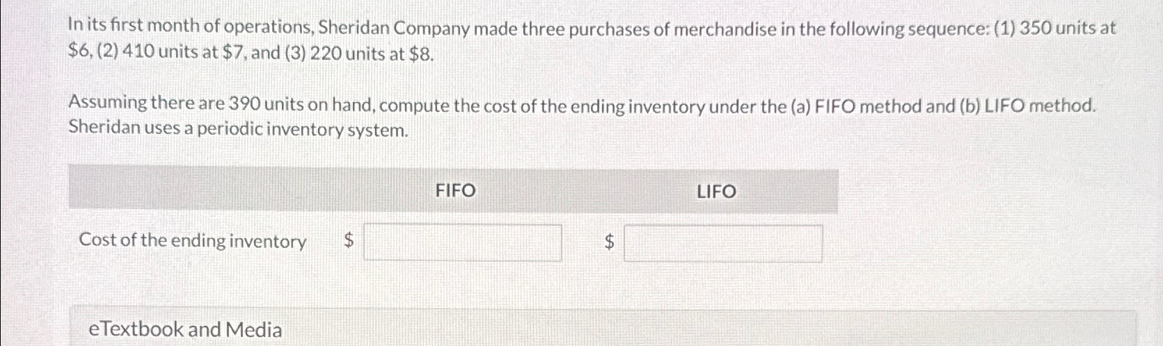 Solved In its first month of operations, Sheridan Company | Chegg.com