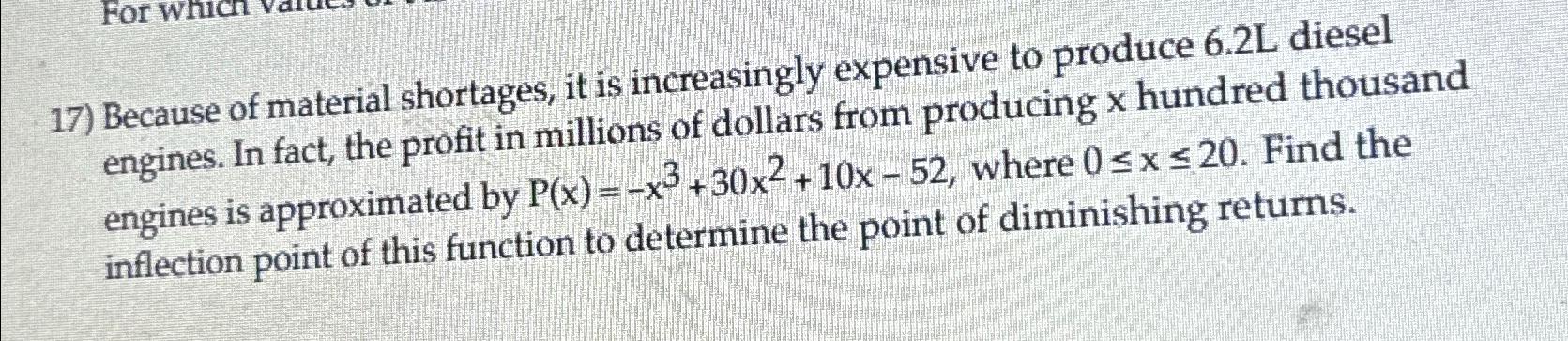 Solved Because of material shortages, it is increasingly | Chegg.com
