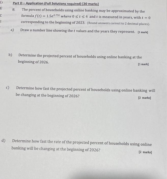 Solved formula f(t)=1.5e0.75t where 0≤t≤4 and t is measured | Chegg.com