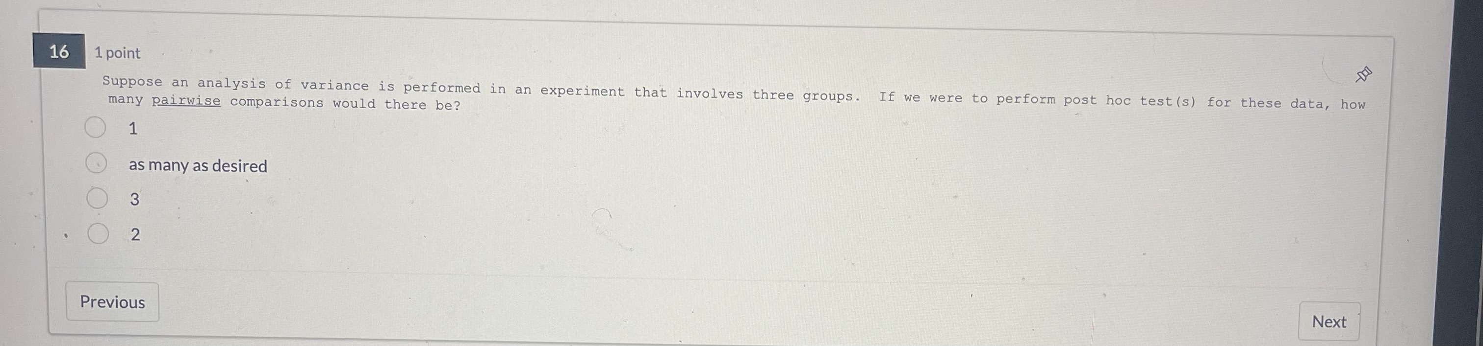 Solved 1 ﻿pointmany pairwise comparisons would there be?1as | Chegg.com