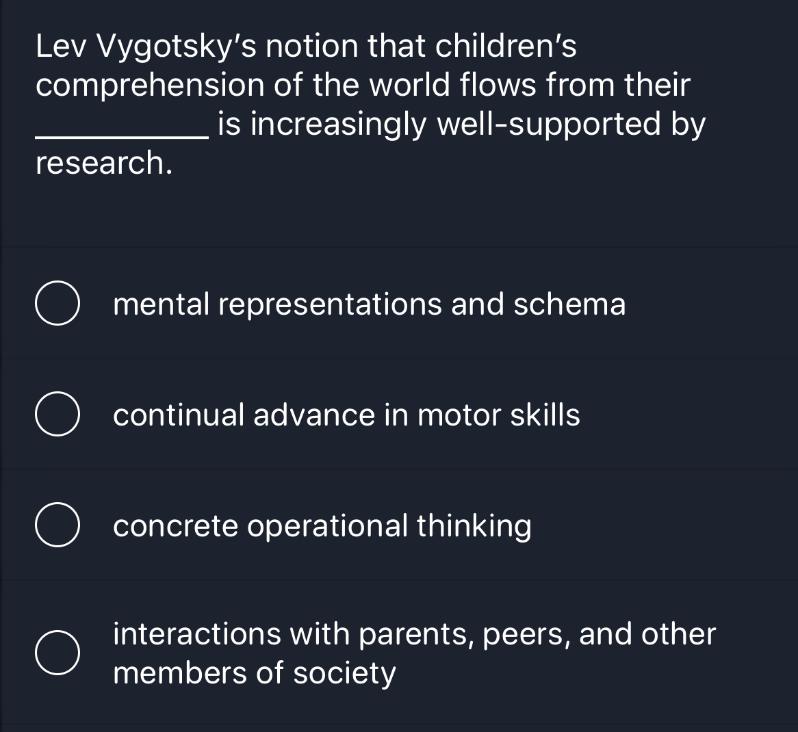 Solved Lev Vygotsky's notion that children's comprehension | Chegg.com