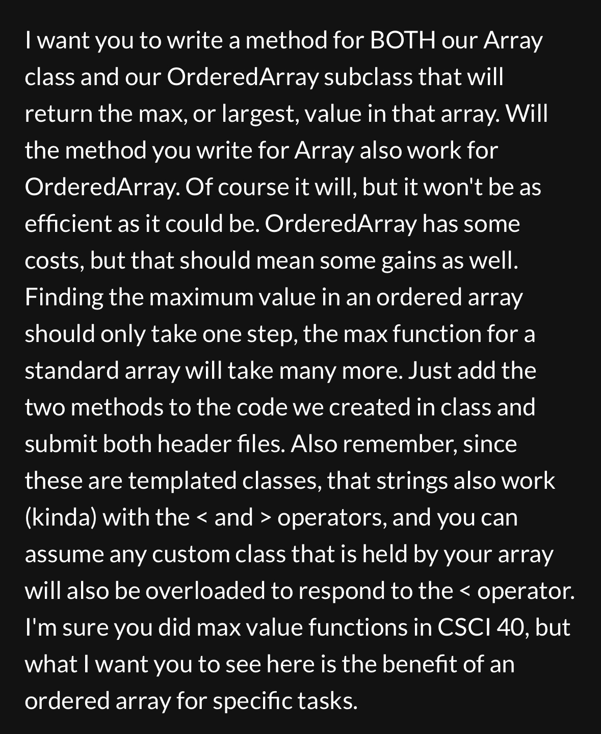 Solved I Want You To Write A Method For Both Our Array Class