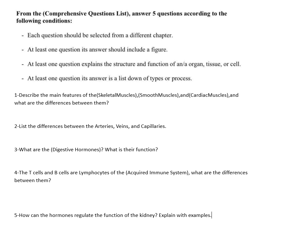 Solved From the (Comprehensive Questions List), ﻿answer 5 | Chegg.com