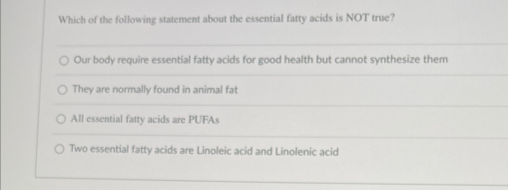 Solved Which of the following statement about the essential | Chegg.com