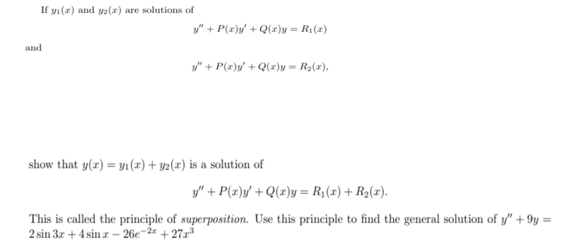 Solved If y1(x) ﻿and y2(x) ﻿are solutions | Chegg.com