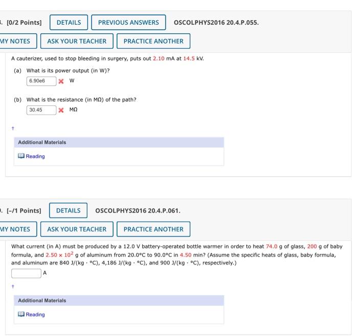 Solved [0 2 Points] Details Previous Answers Oscolphys2016