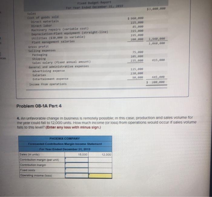 Solved Problem 08-1A Preparing and analyzing a flexible | Chegg.com