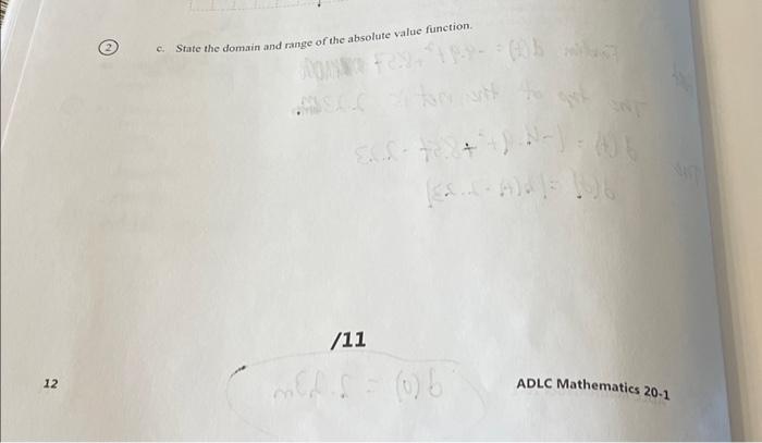 Solved Workbook 6A b. Graph the absolute value function | Chegg.com