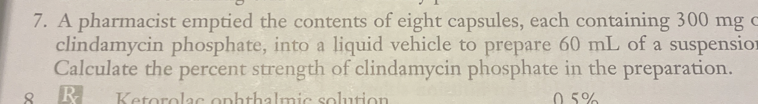 Solved A pharmacist emptied the contents of eight capsules, | Chegg.com