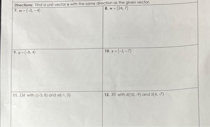 Solved find a unit vector u with the same direction as the | Chegg.com