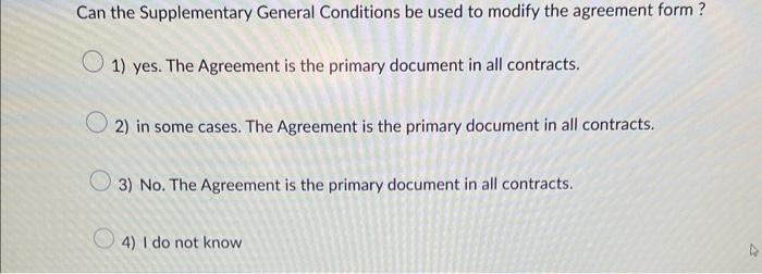 Solved Can the Supplementary General Conditions be used to | Chegg.com