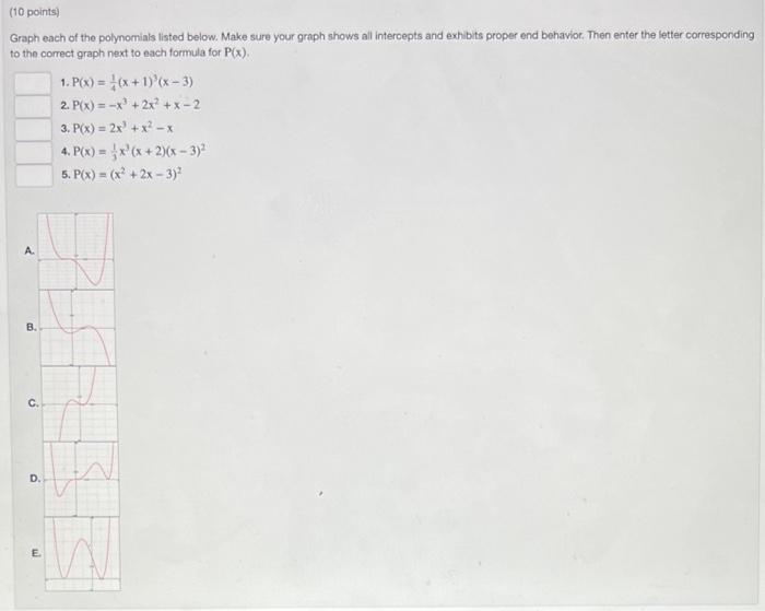 Solved Graph each of the polynomials listed below. Make sure | Chegg.com