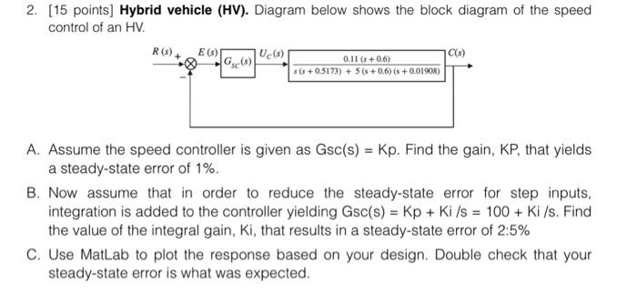 Solved 2. [15 points] Hybrid vehicle (HV). Diagram below | Chegg.com