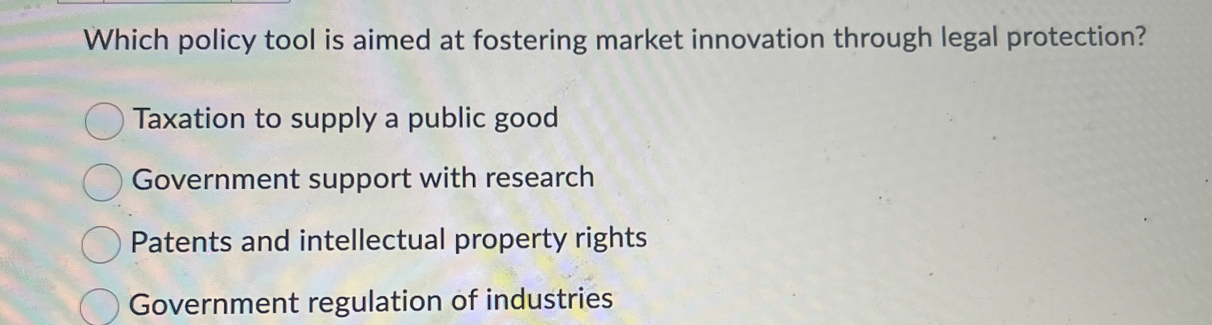 Solved Which policy tool is aimed at fostering market | Chegg.com