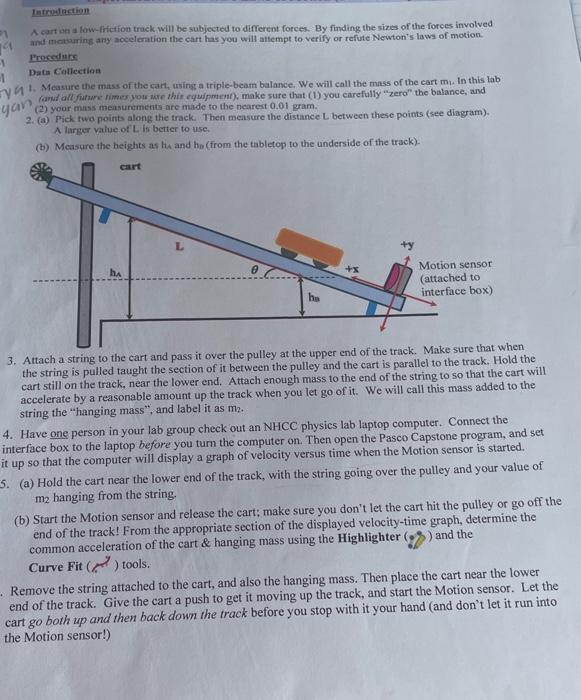 Solved 27 14 1 1 Acartona low-friction track will be | Chegg.com