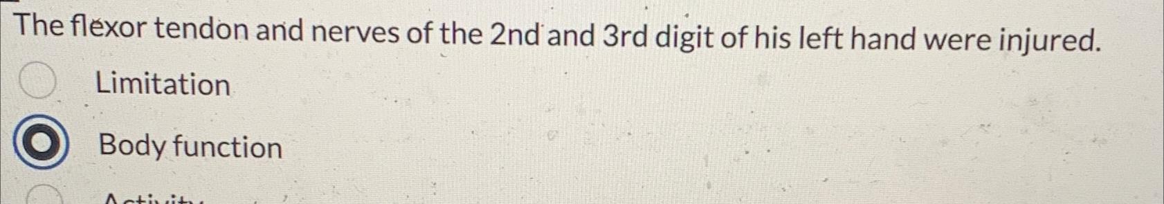 Solved The flexor tendon and nerves of the 2nd ﻿and 3 ﻿rd | Chegg.com