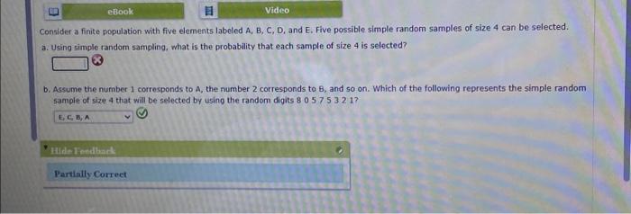 Solved eBook Consider a finite population with five elements | Chegg.com