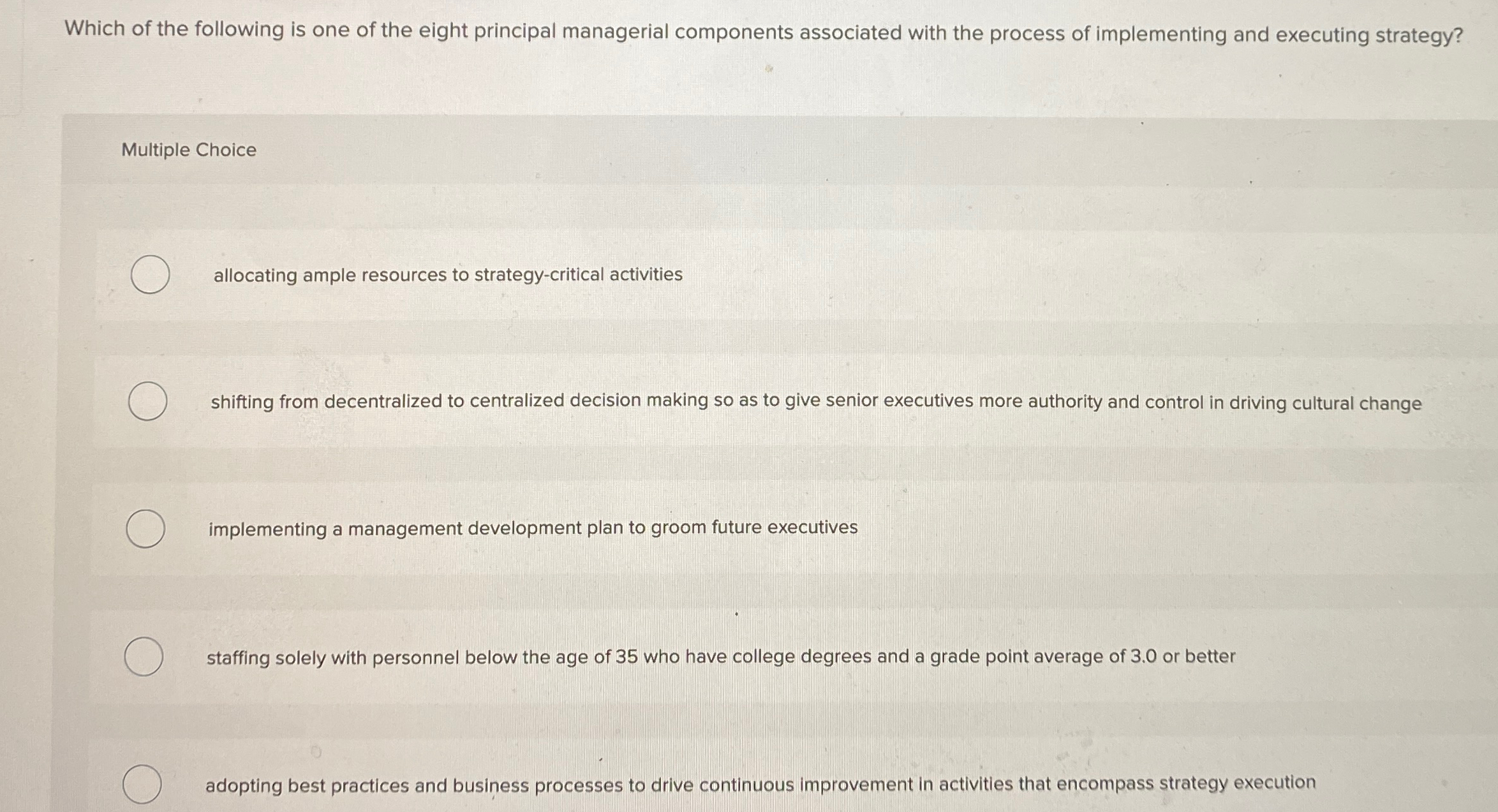 Solved Which of the following is one of the eight principal | Chegg.com