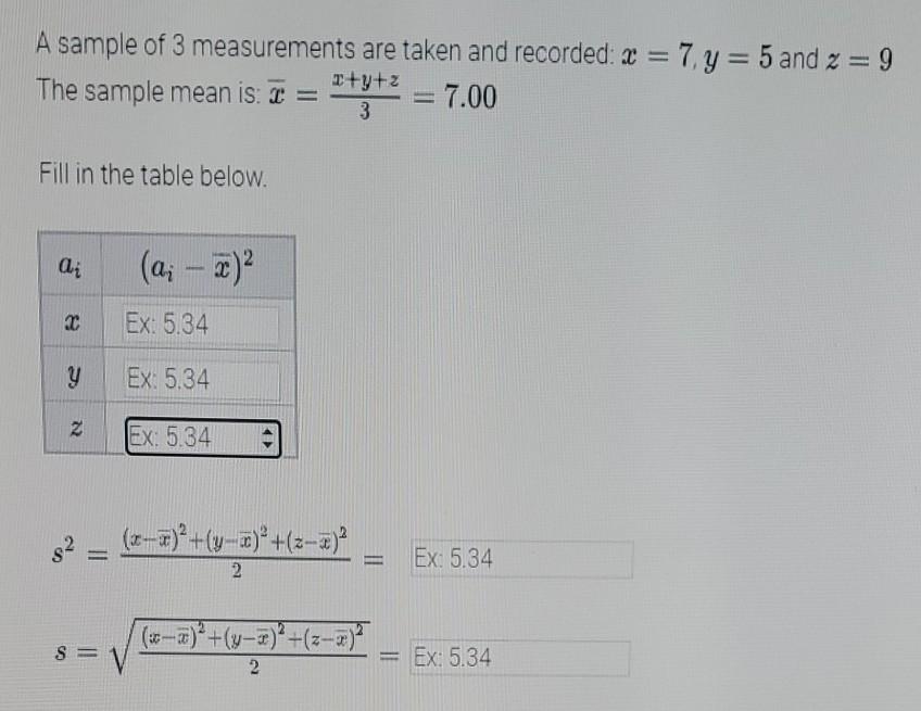 Solved A Sample Of 3 Measurements Are Taken And Recorded 2 Chegg