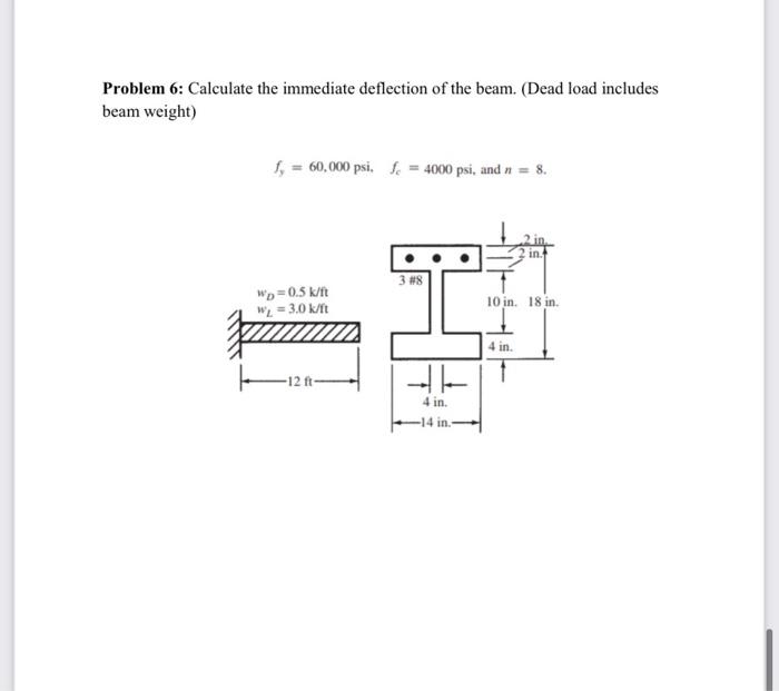 Solved Problem 6: Calculate the immediate deflection of the | Chegg.com
