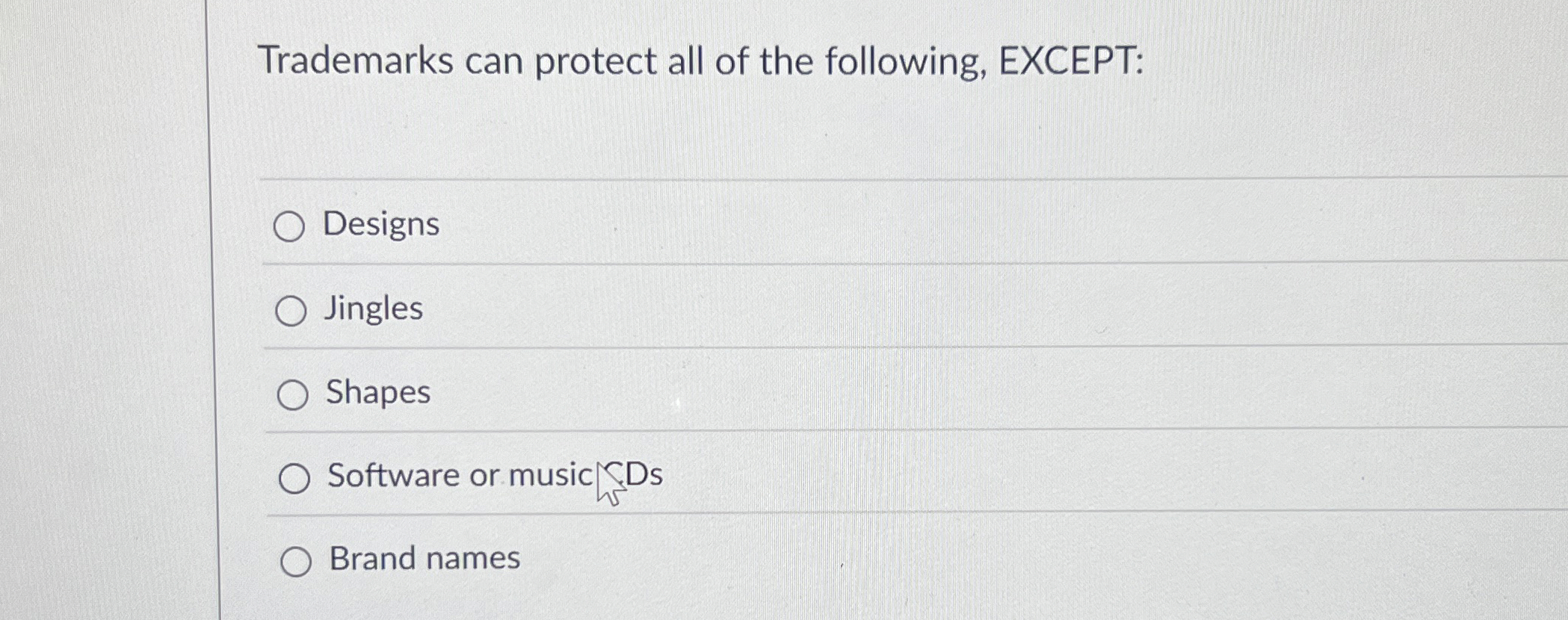 Solved Trademarks can protect all of the following, | Chegg.com