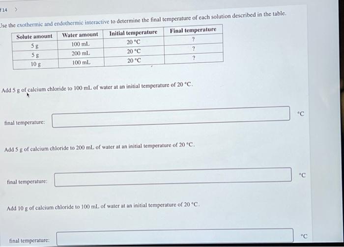 Solved f 14 > Use the exothermic and endothermic interactive | Chegg.com