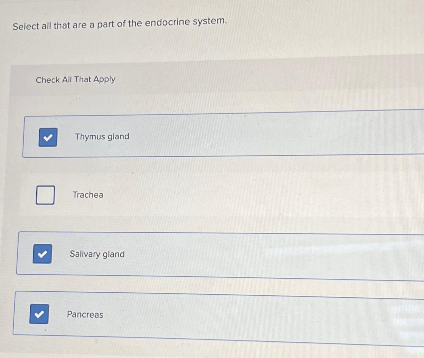 Solved Select all that are a part of the endocrine | Chegg.com