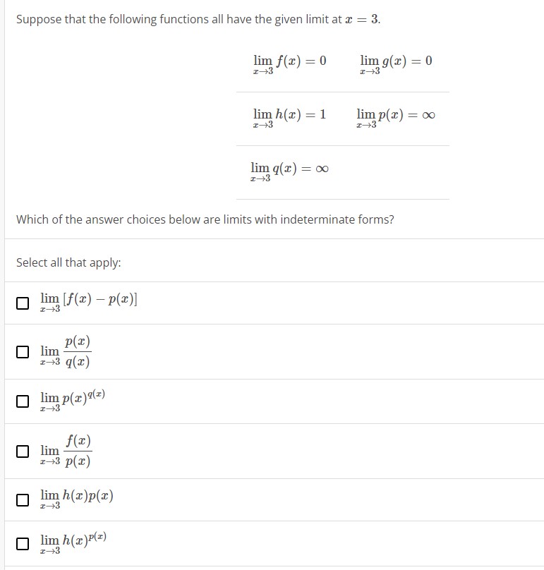 Solved Suppose that the following functions all have the | Chegg.com