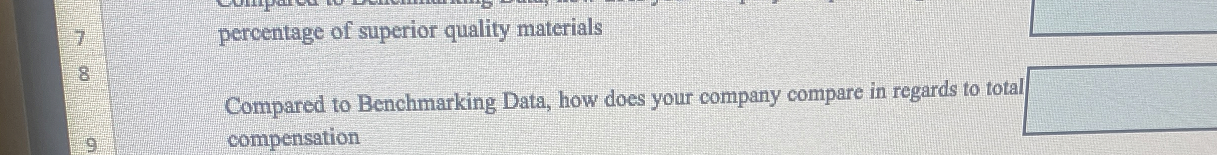 Solved Compared to Benchmarking Data, how does your company | Chegg.com