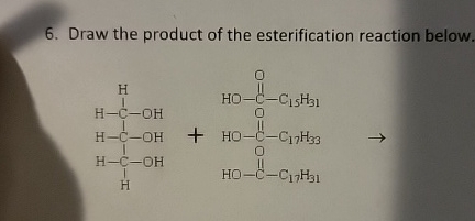 Solved Draw the product of the esterification reaction | Chegg.com