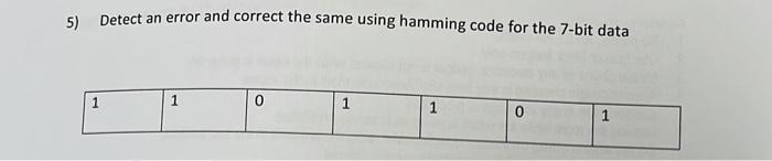 Solved Detect an error and correct the same using hamming | Chegg.com