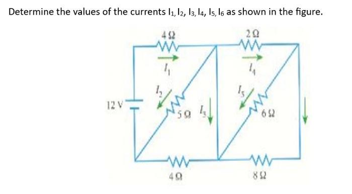 Solved Determine the values of the currents | Chegg.com