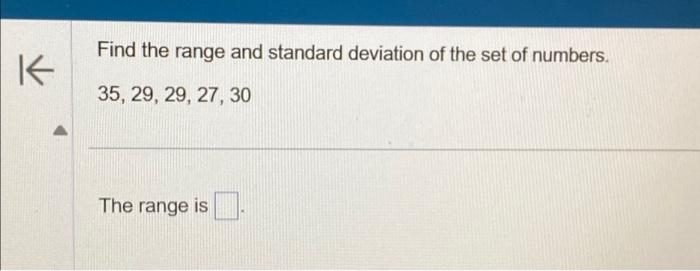 Solved Find the range and standard deviation of the set of | Chegg.com