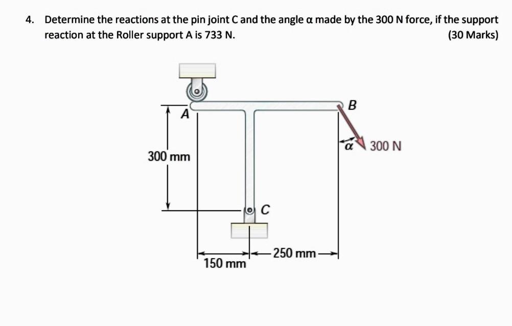 Solved 4. Determine the reactions at the pin joint Cand the | Chegg.com