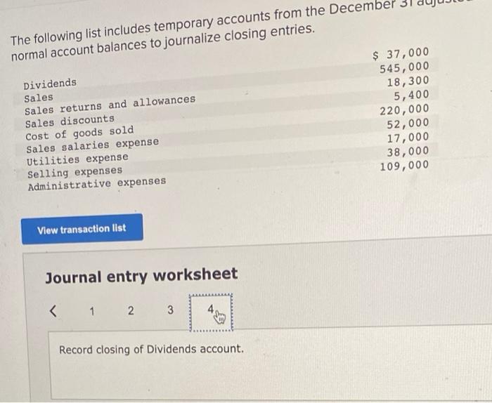 Solved The following list includes temporary accounts from | Chegg.com