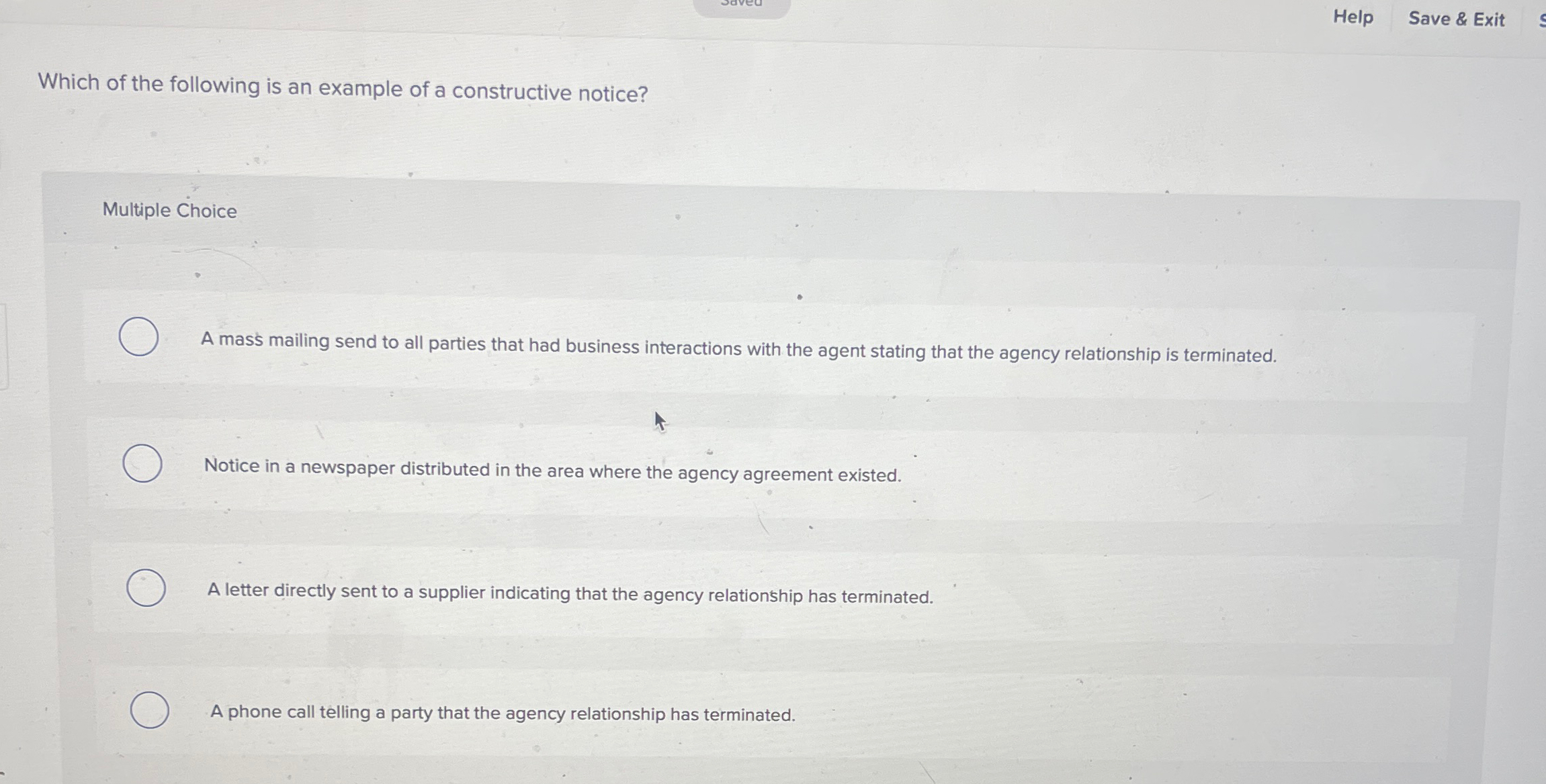 Solved HelpSave & ExitWhich of the following is an example | Chegg.com