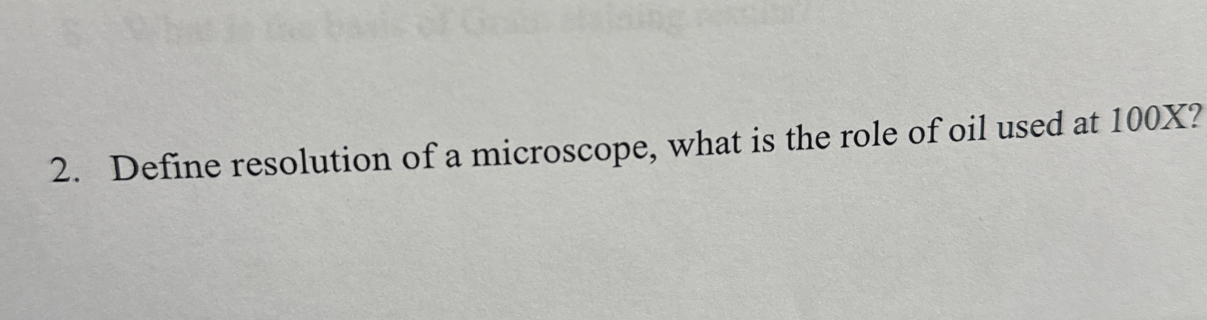 Solved Define resolution of a microscope, what is the role | Chegg.com
