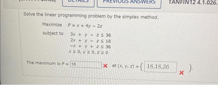 Solved Solve the linear programming problem by the simplex | Chegg.com