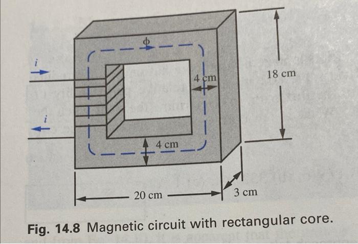 Solved 14.10 The rectangular core shown in Fig. 14.8 on p. | Chegg.com